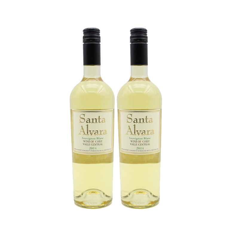 【桑塔奥拉(Santa Alvara)系列】智利原瓶进口 桑塔奥拉苏伟浓白葡萄酒Santa Alvara Sauvignon Blanc 双支 ...